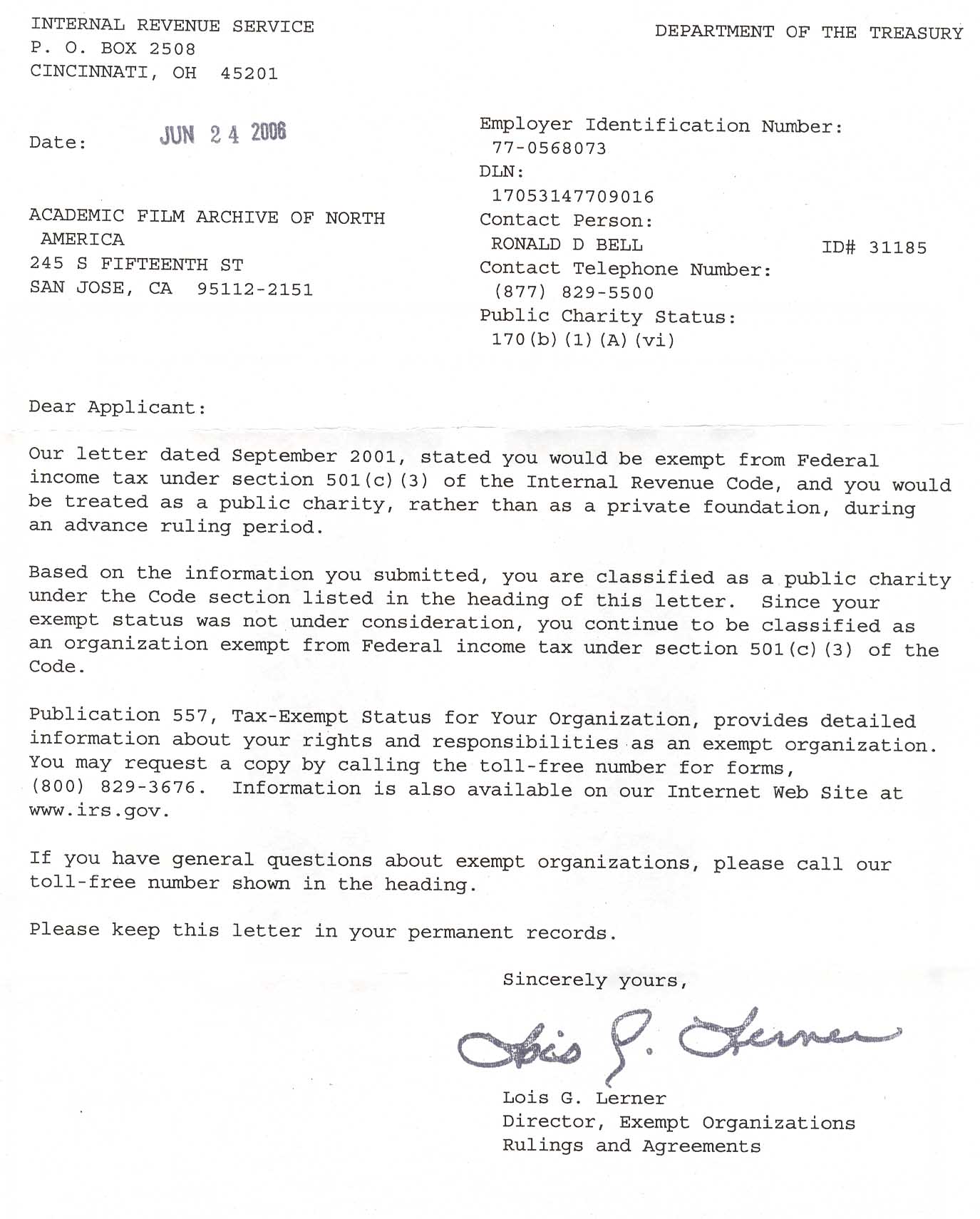 501 c 3 Confirmation 501 c 3 Confirmation